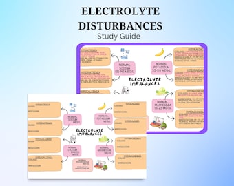 Electrolyte Disturbances | Concept Map | Study Guide | Worksheet - Etsy