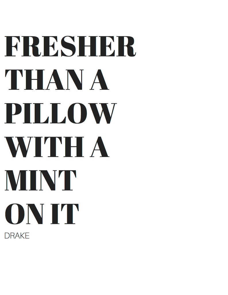 Printable Wall Art Drake Minimalist Black and White Wall Print ...