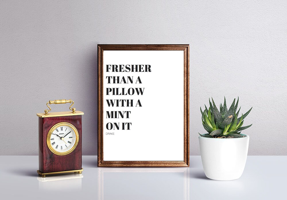 Printable Wall Art Drake Minimalist Black and White Wall Print ...