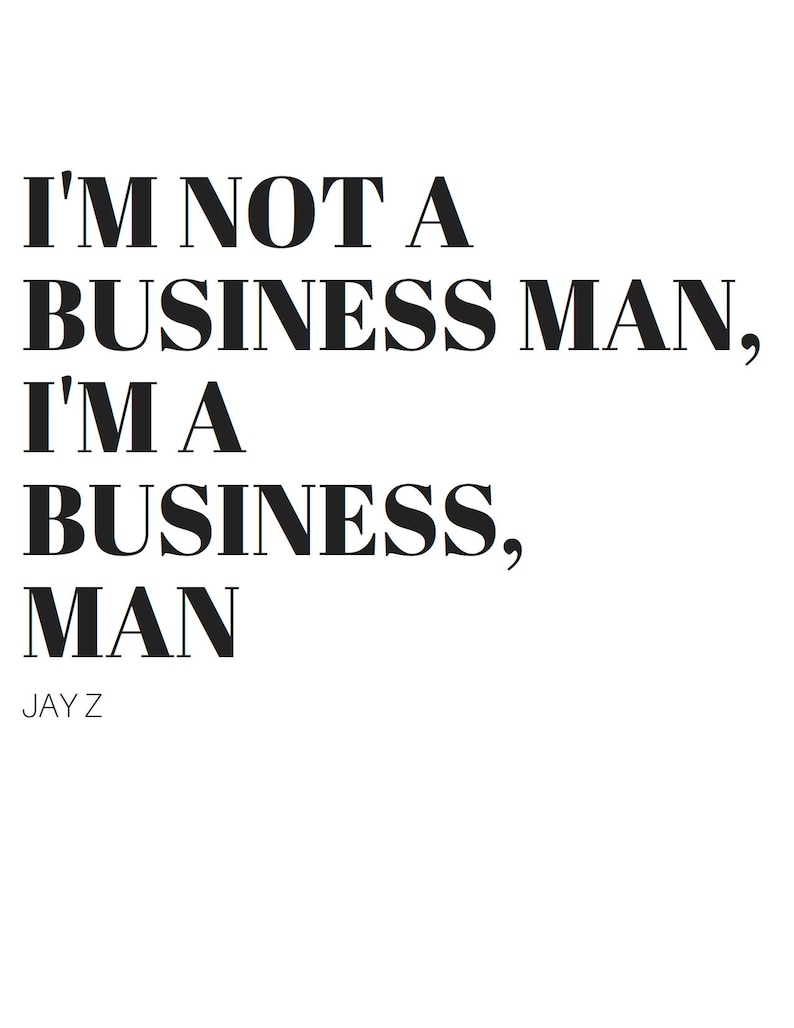 Printable Wall Art Jay Z Lyrics Minimalist Black and White Wall Print ...