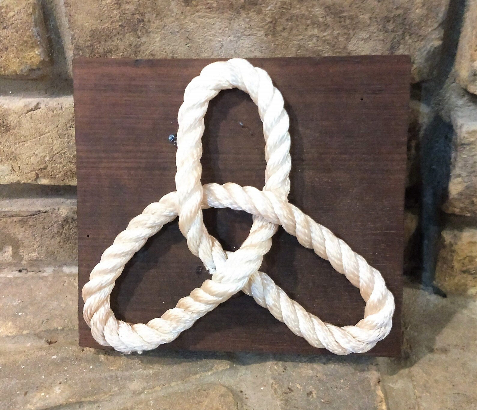 Celtic Knot: Triquetra Knot Nylon Rope on Wood Framed - Etsy