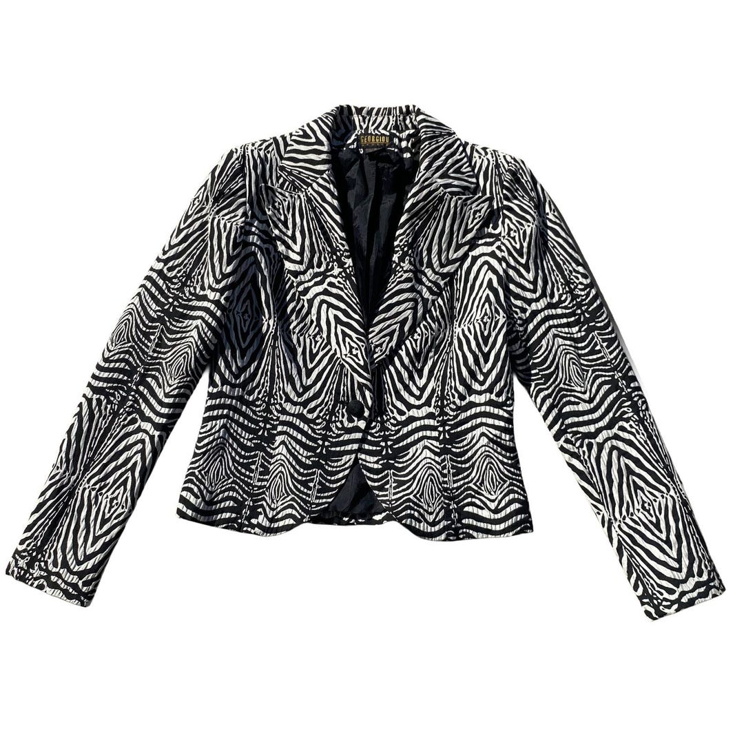 Y2K Georgiou Studio Zebra Jacket Women Tailored Office Baddie Fran Fine ...