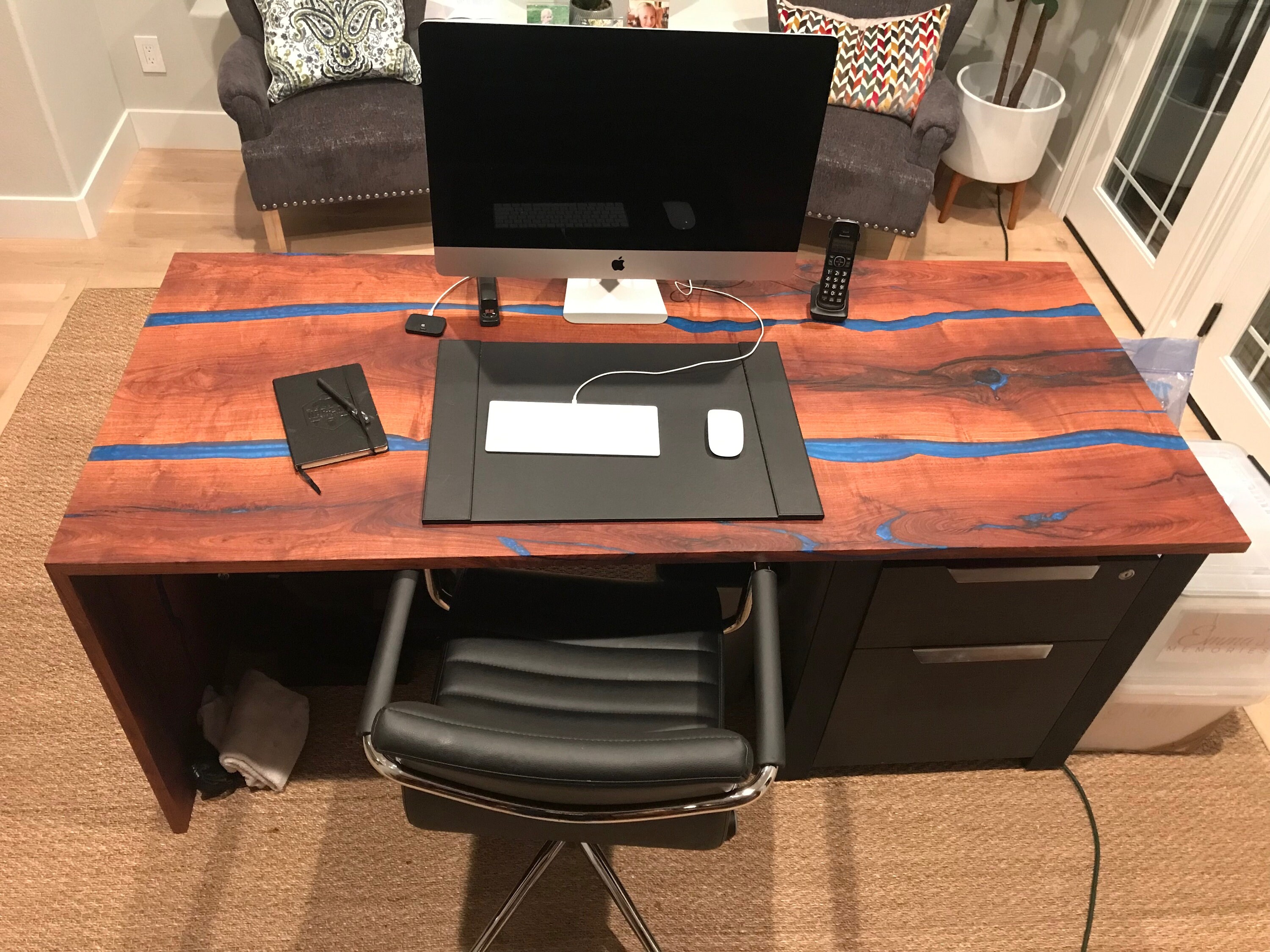 Mesquite Dual Cobalt Stream Waterfall Desk - Etsy