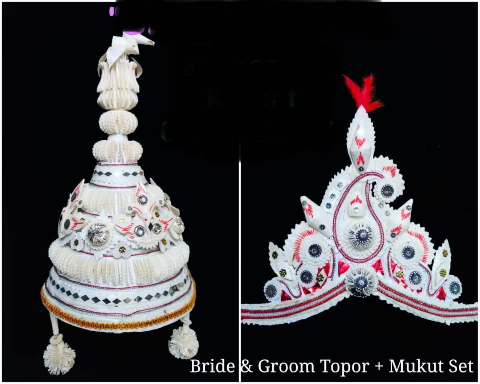 Authentic Sholar Topor & Mukut Pair for Bengali Bride and - Etsy