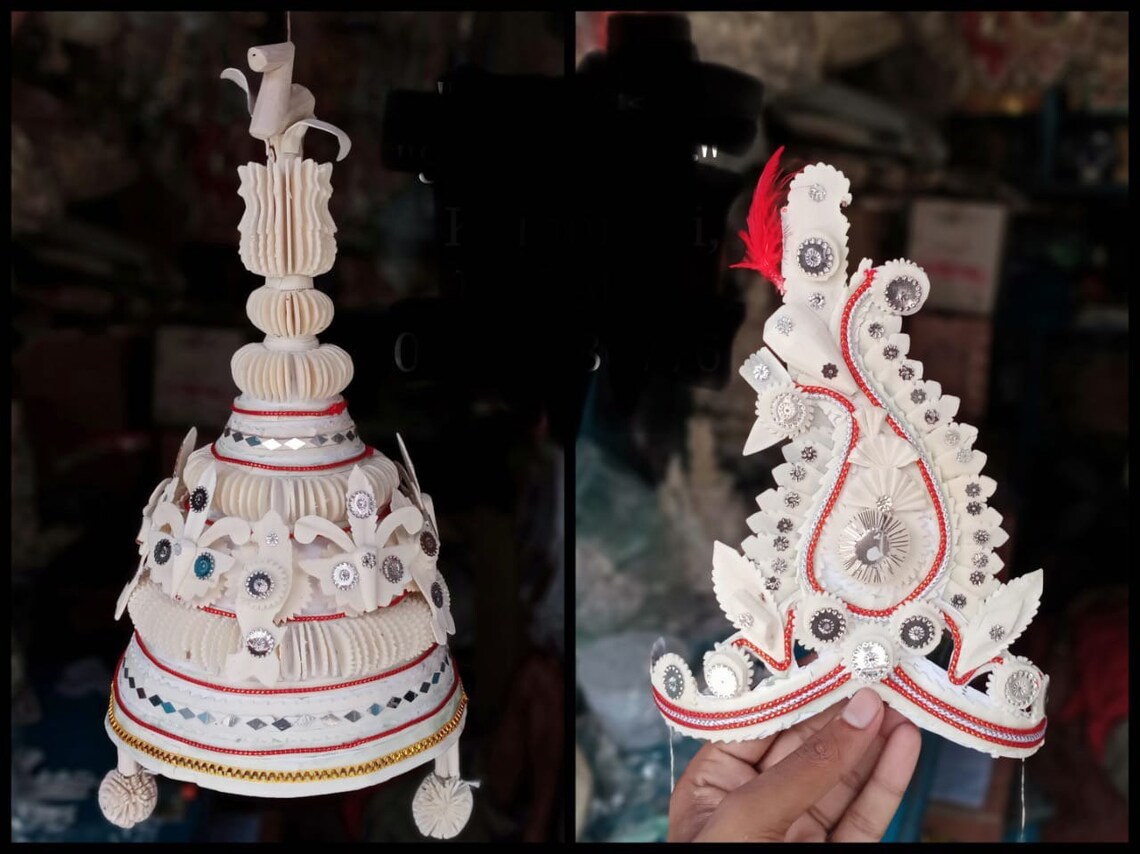 Authentic Sholar Topor & Mukut Pair for Bengali Bride and | Etsy