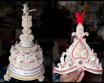 Combo of Topor Mukut for Bengali Groom & Bride Bor Er Shola Topor ...