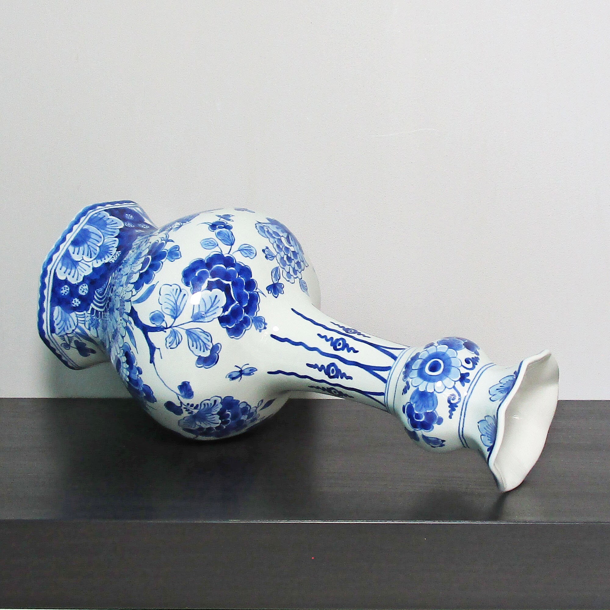 PORCELEYNE FLES, Royal DELFT Blue and White Knob Vase From 1971 33.5 Cm ...