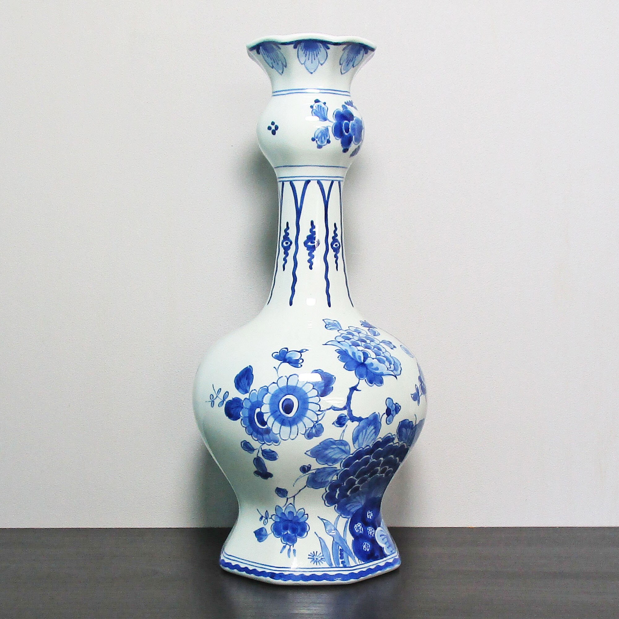 PORCELEYNE FLES, Royal DELFT Blue and White Knob Vase From 1971 33.5 Cm ...