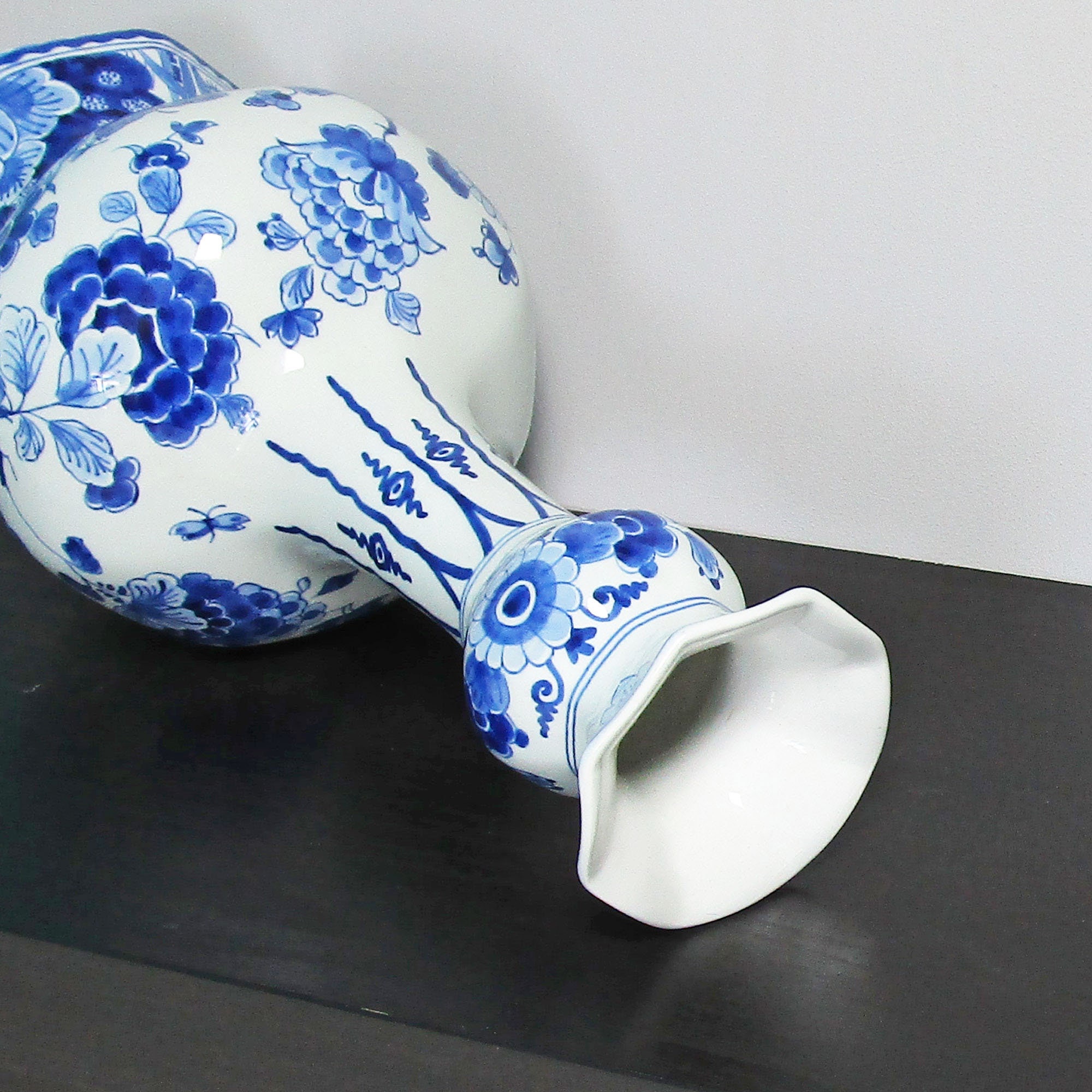 PORCELEYNE FLES, Royal DELFT Blue and White Knob Vase From 1971 33.5 Cm ...