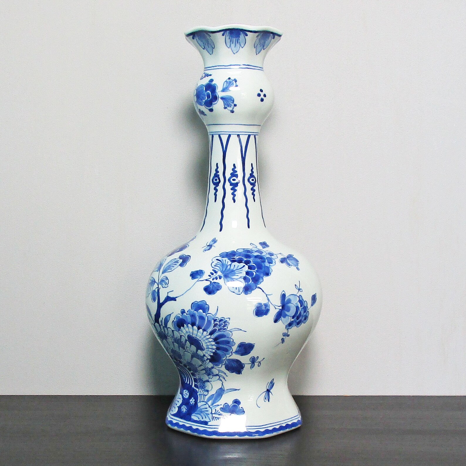 PORCELEYNE FLES, Royal DELFT Blue and White Knob Vase From 1971 33.5 Cm ...