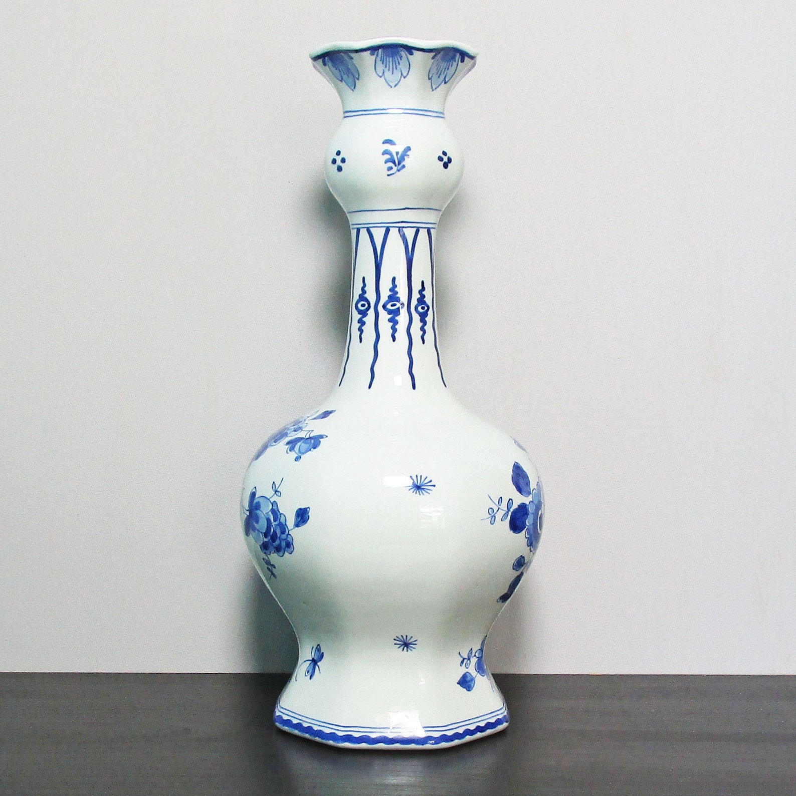 PORCELEYNE FLES, Royal DELFT Blue and White Knob Vase From 1971 33.5 Cm ...