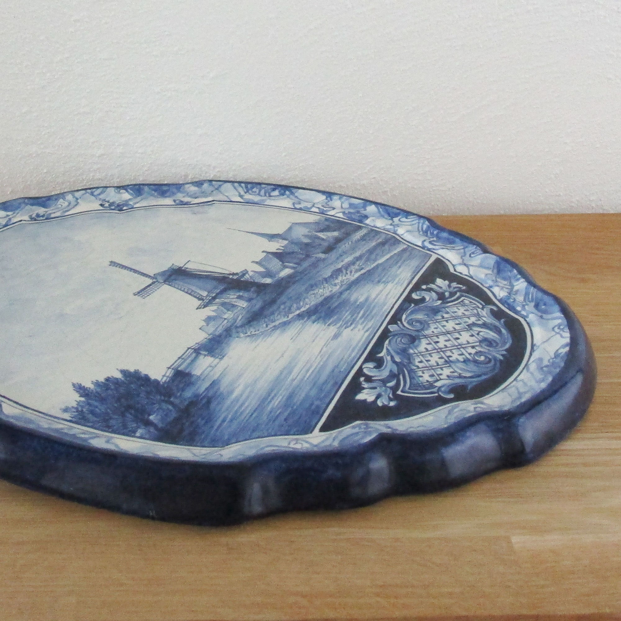 1800s ROYAL TICHELAAR MAKKUM - Large Delft Blue Wall Plaque / Antique ...