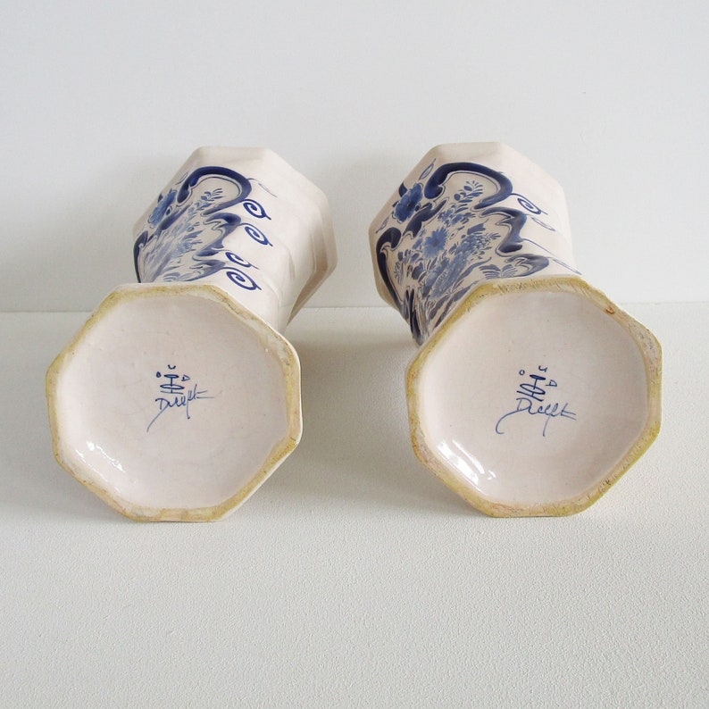 Vintage 1935-1940 - Large Delft BLUE Beaker Vases - by Potterie OUD ...