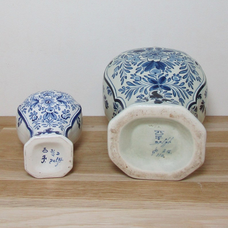 PORCELEYNE FLES, RARE Antique Delft Blue Baluster Shaped Vases With ...