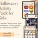 Halloween Printable Activity Pack for Kids 10 Activities - Etsy UK