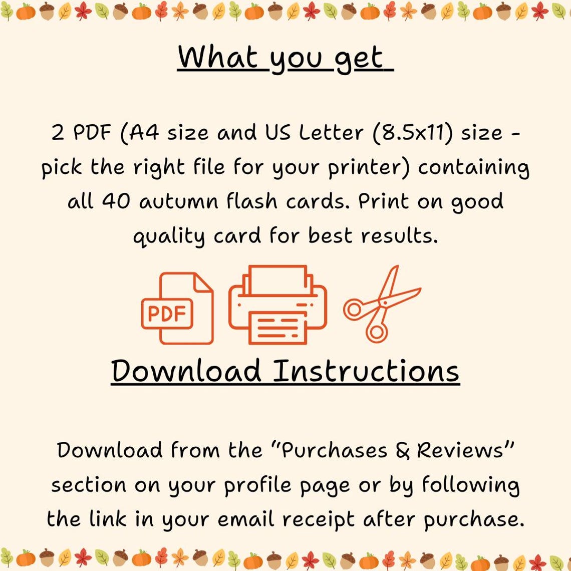 40 Printable Autumn Flashcards - Fall Vocabulary Flash Cards - Kids ...