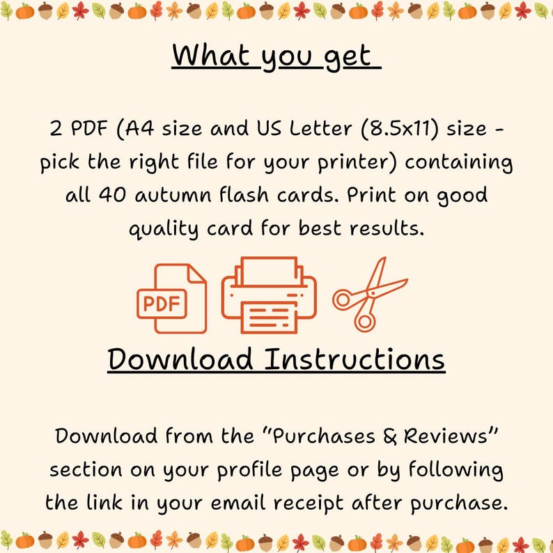 40 Printable Autumn Flashcards - Fall Vocabulary Flash Cards - Kids ...