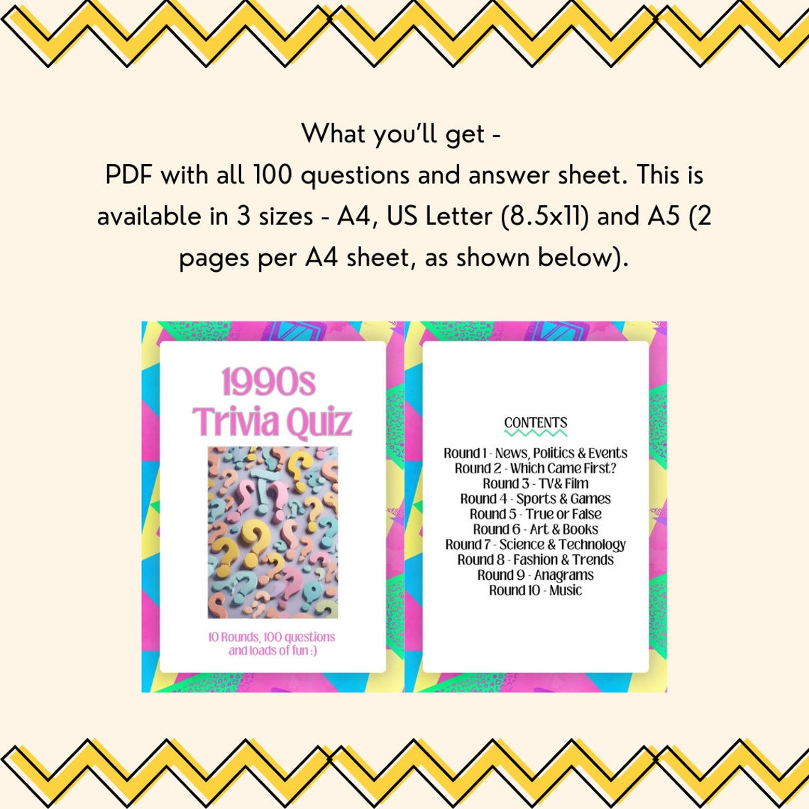 Printable 1990s Trivia Quiz - 100 Questions to Test Your 90s Knowledge ...