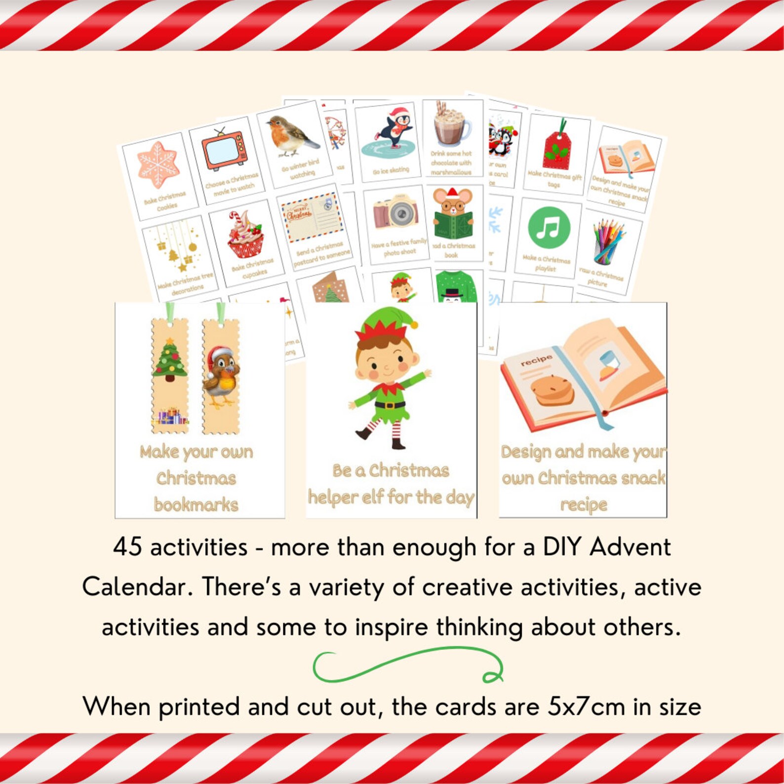 45 Printable Advent Calendar Activity Cards - for DIY Kids Advent ...