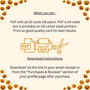 Printable Halloween Matching Pairs Memory Game - 16 Pairs of Halloween ...