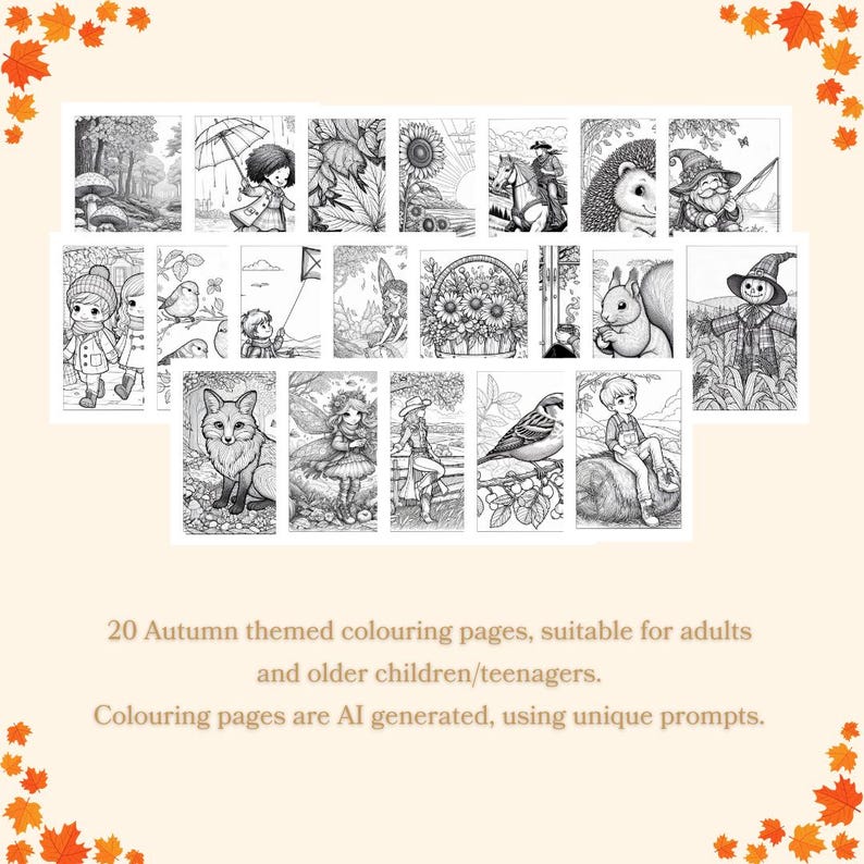 20 Autumn Fall Colouring Pages - for Adults, Teenagers and Older ...