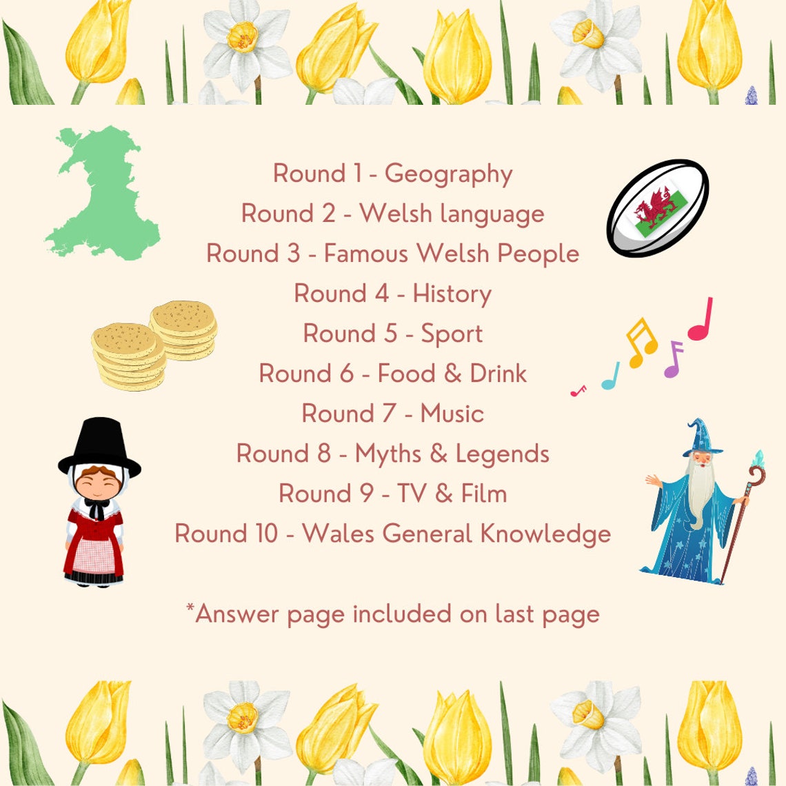 Printable Wales Trivia Quiz - 100 Questions. Host Your Own Wales-themed ...