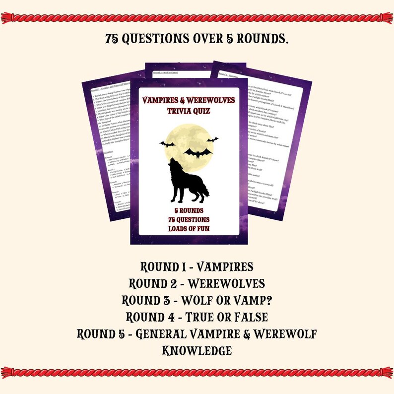 Printable Vampires and Werewolves Trivia Quiz - 75 Questions to Test ...