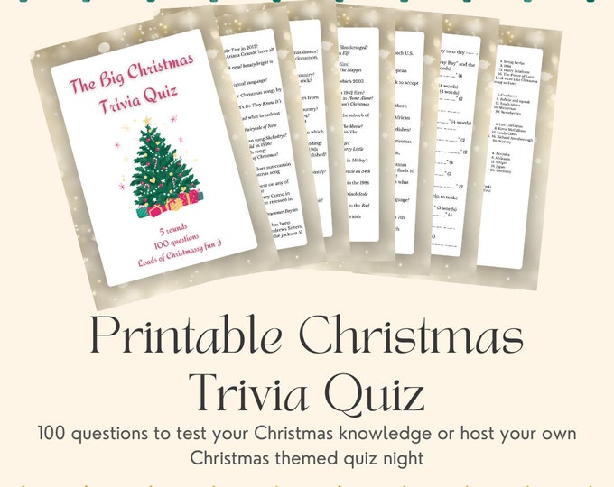 Printable Christmas Trivia Quiz 100 Festive Questions to Test Yourself ...