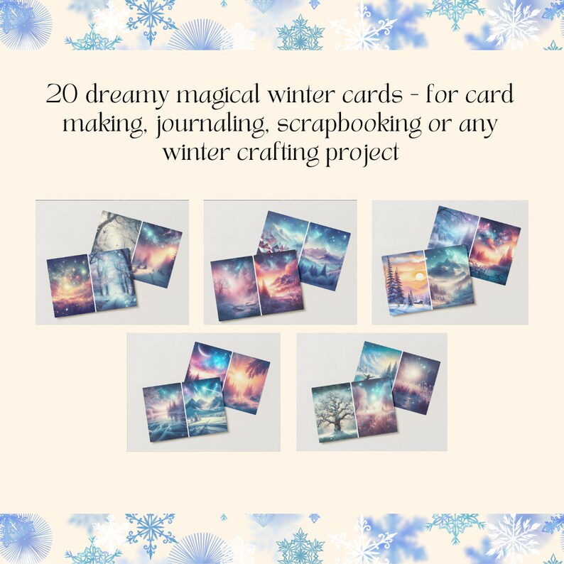 20 Printable Magical Dreamy Winter Cards for Journals, Scrapbooking ...