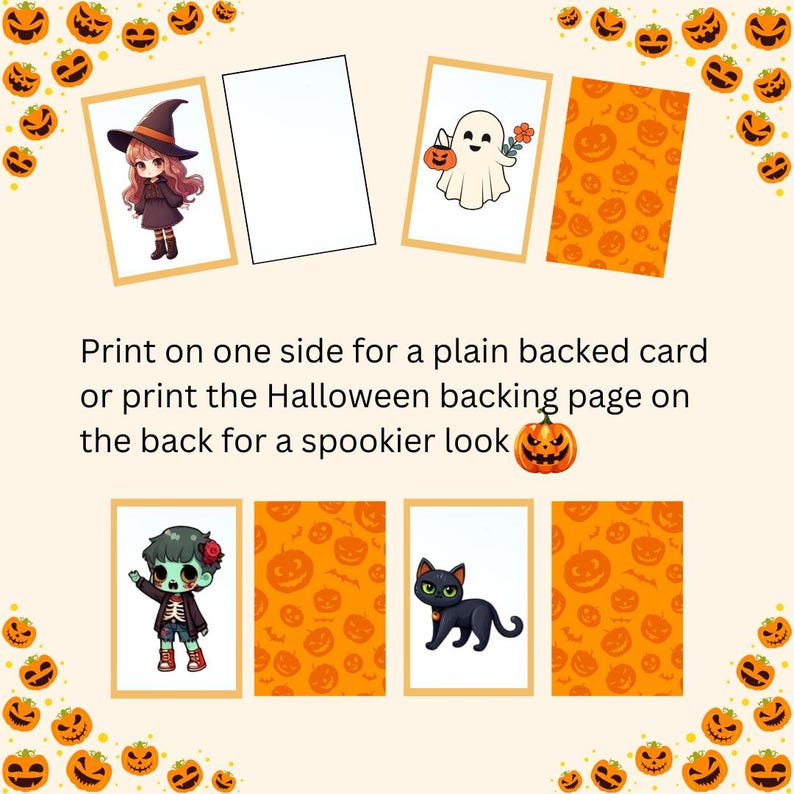 Printable Halloween Matching Pairs Memory Game - 16 Pairs of Halloween ...