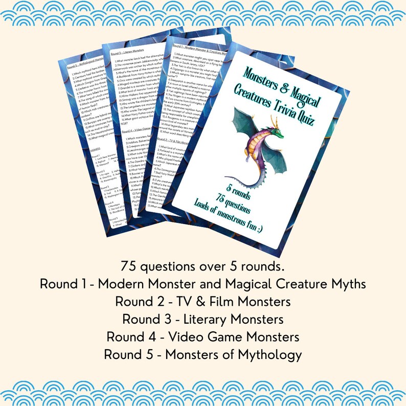 Printable Monsters and Magical Creatures Trivia Quiz - 75 Questions to ...