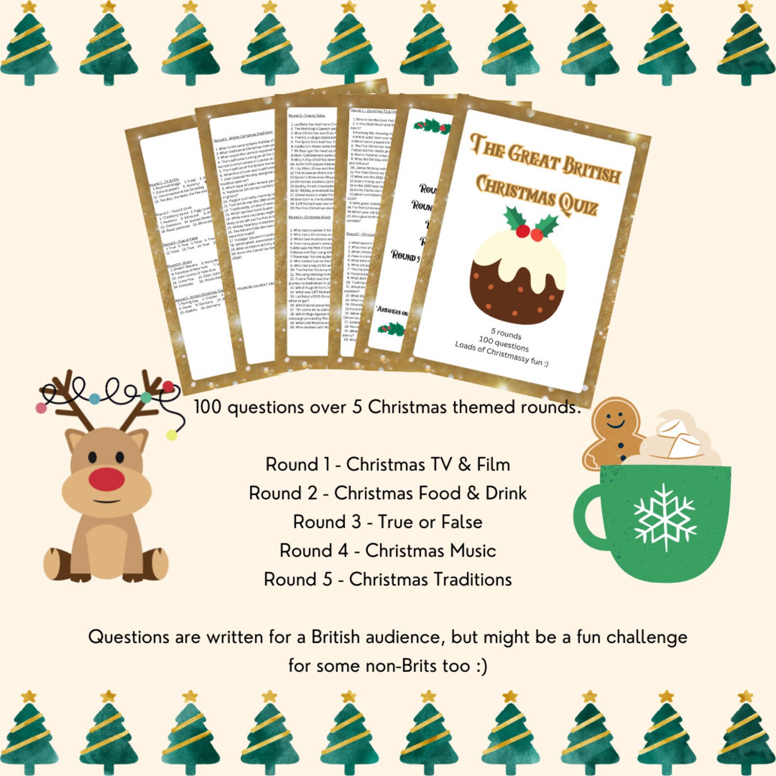 The Great British Christmas Quiz - Printable 100 Christmas Trivia ...
