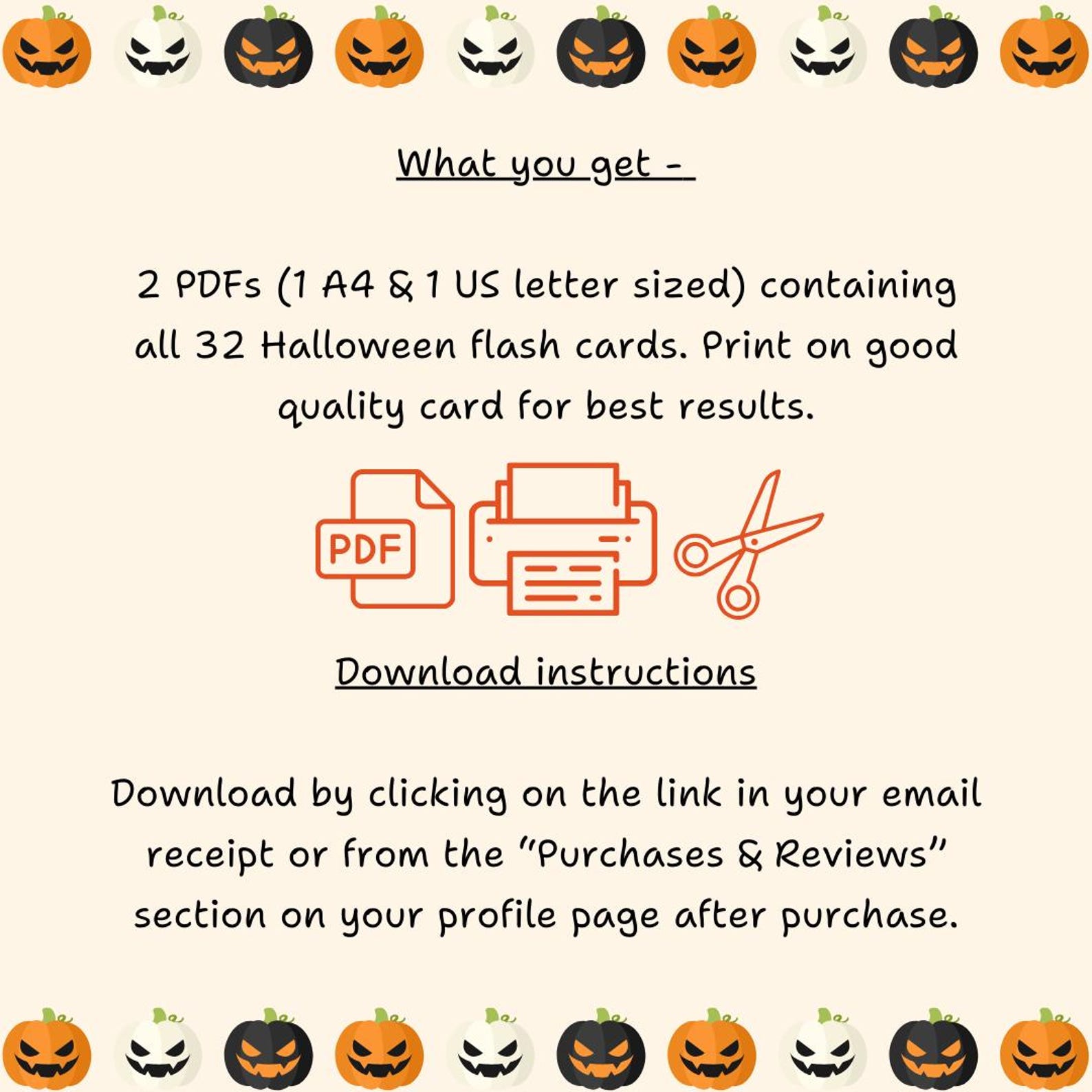 Printable Halloween Flashcards - 32 Halloween Vocabulary Cards - Kids ...