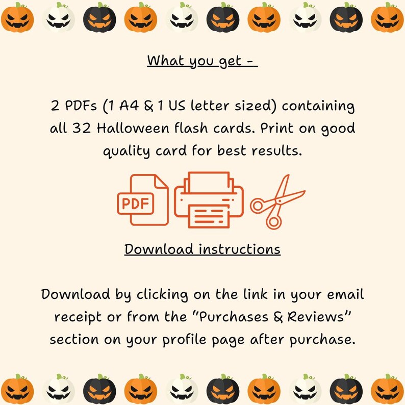 Printable Halloween Flashcards - 32 Halloween Vocabulary Cards - Kids ...