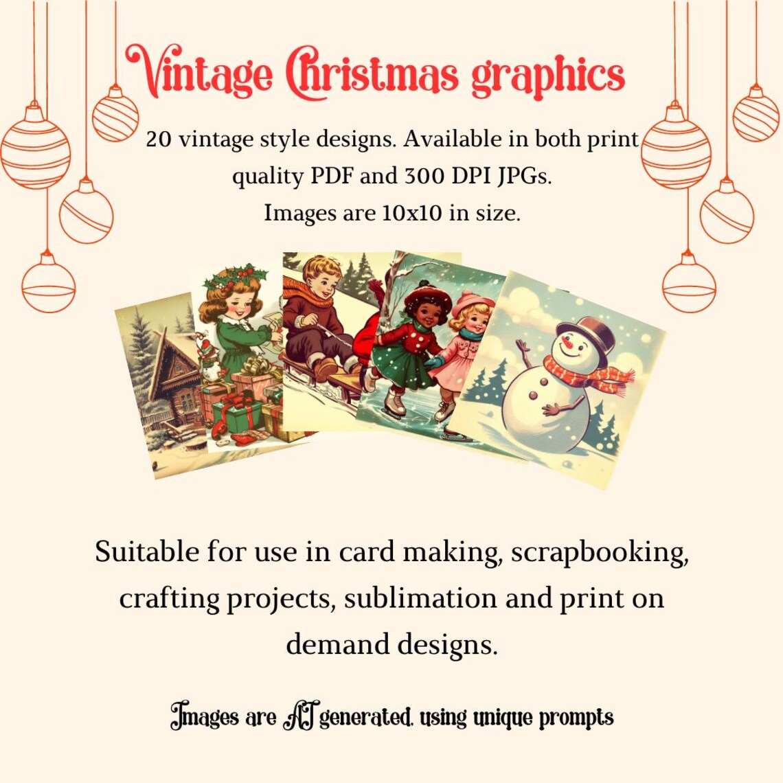 20 Vintage Style Christmas Graphics - PDF and 300 DPI Jpgs Available ...