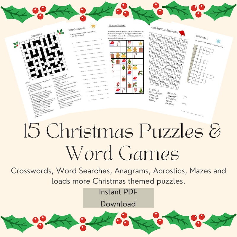 Holiday Worksheets and Games - Etsy