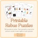 Printable Rebus Puzzles - 100 Puzzles to Solve. Test Yourself or Use as ...