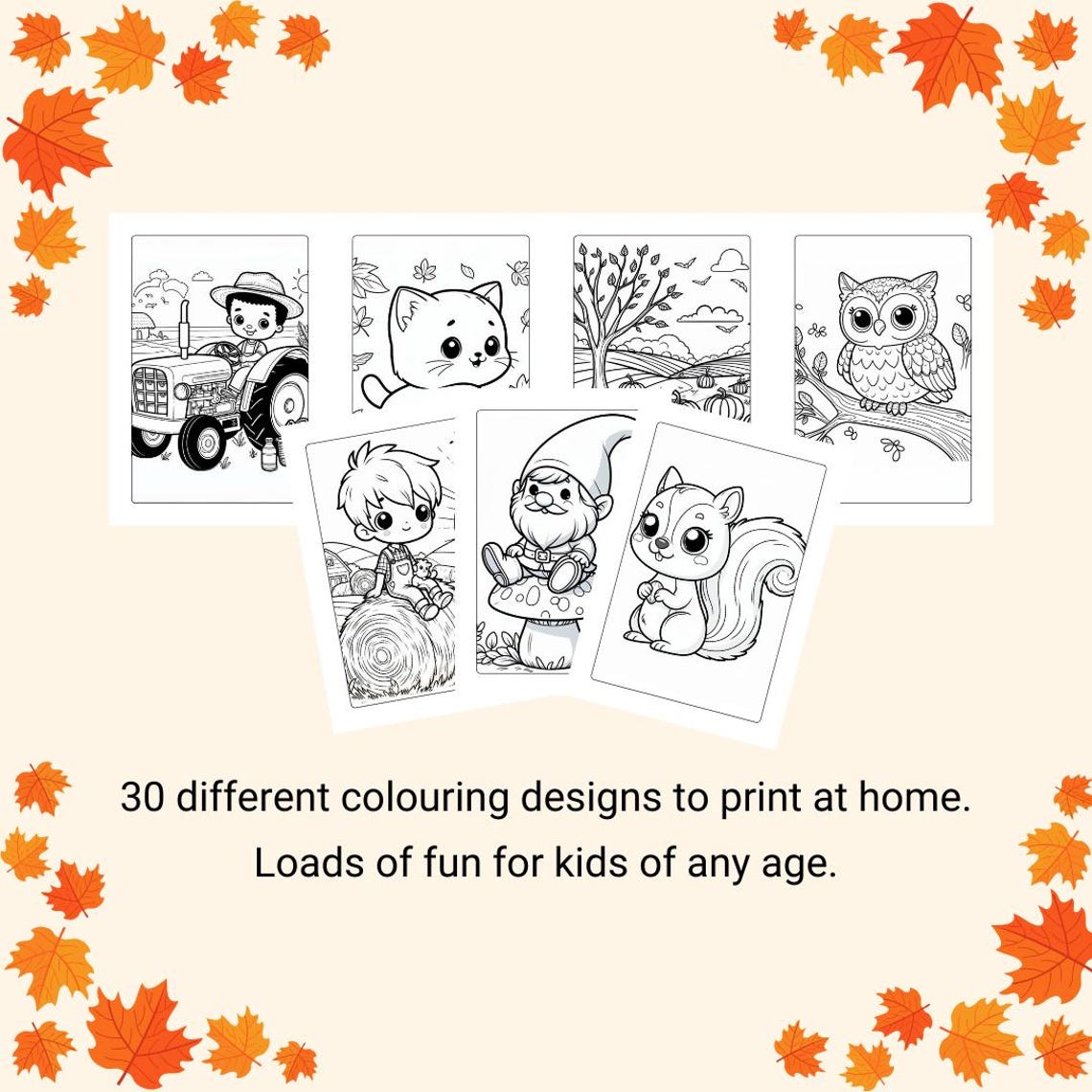 30 Printable Autumn Fall Colouring Pages for Children - PDF Download ...