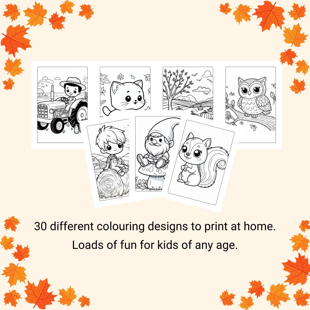 30 Printable Autumn Fall Colouring Pages for Children - PDF Download ...