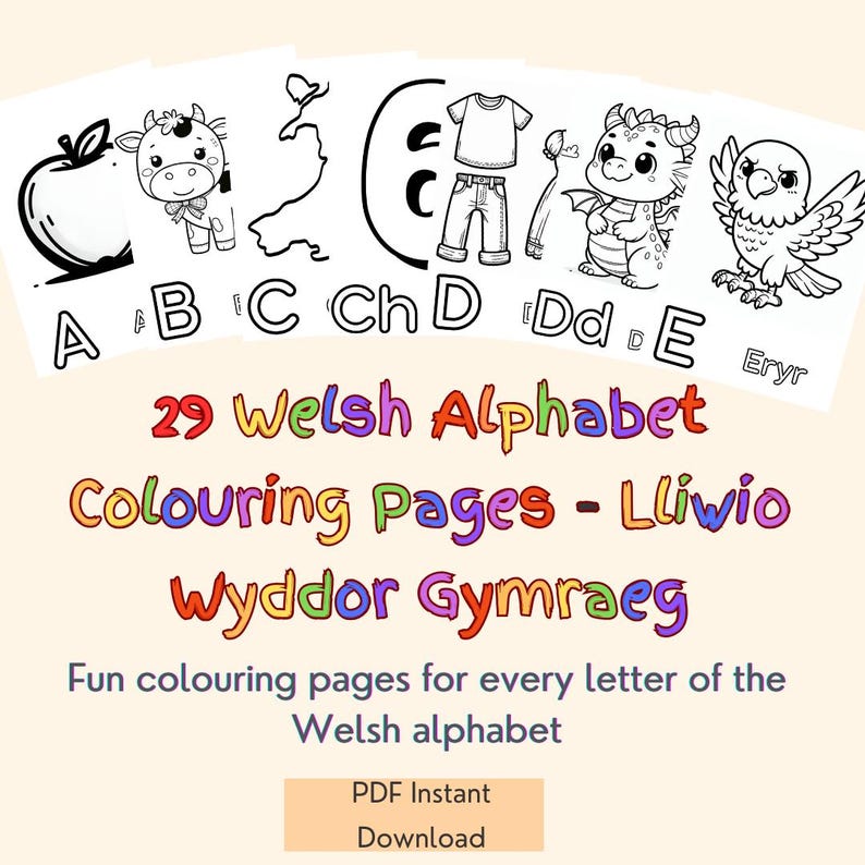 Printable 29 Welsh Alphabet Colouring Pages - Yr Wyddor Gymraeg - 29 ...