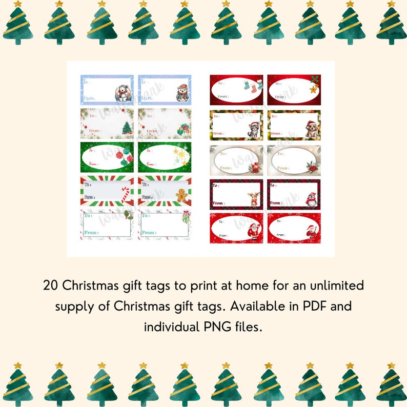 Printable Christmas Gift Tag Stickers - 20 Stickers to Download and ...