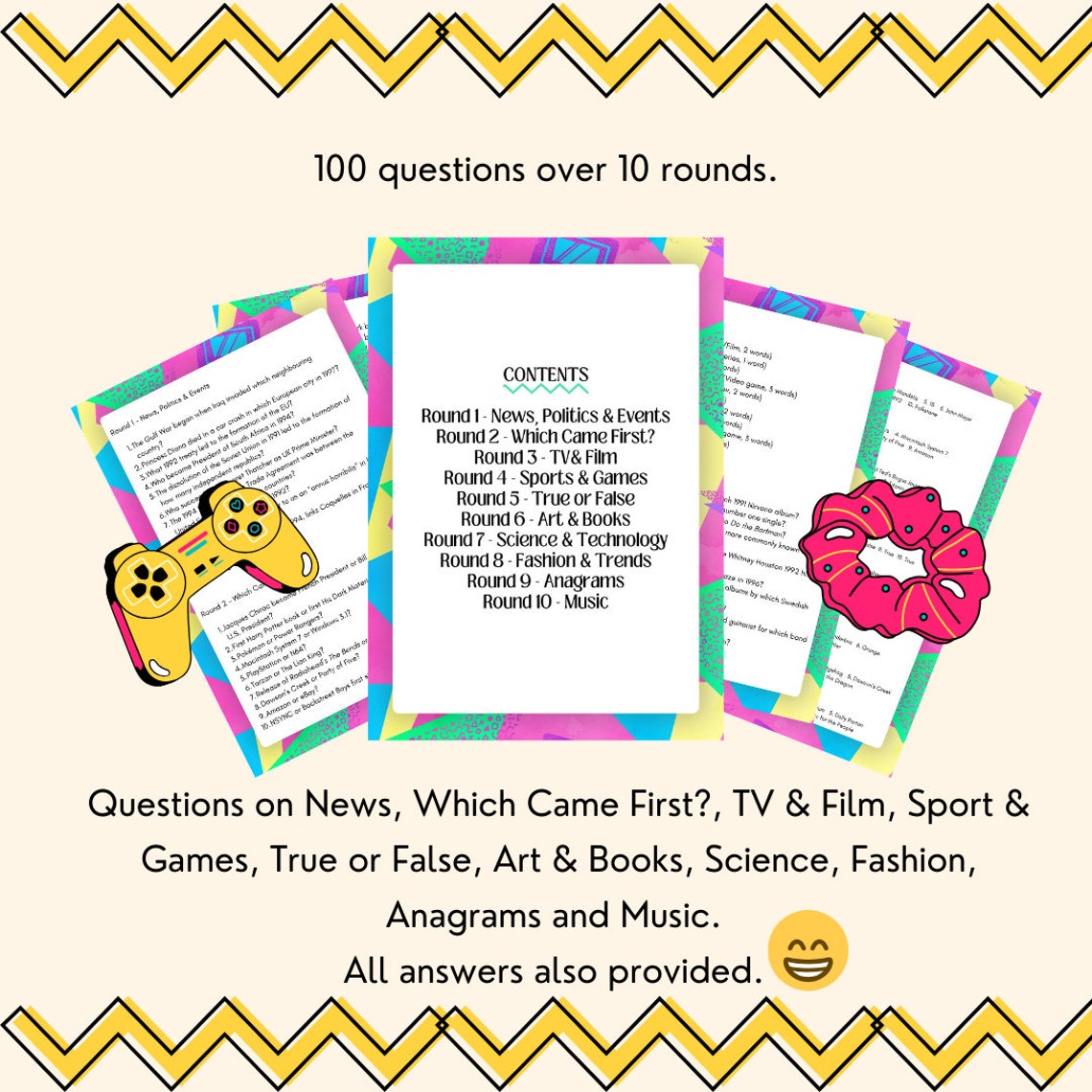 Printable 1990s Trivia Quiz - 100 Questions to Test Your 90s Knowledge ...