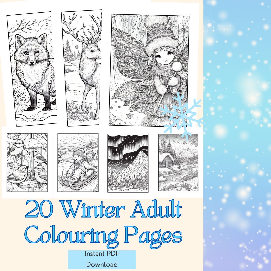 20 Printable Winter Colouring Pages - for Adults, Teenagers and Older ...