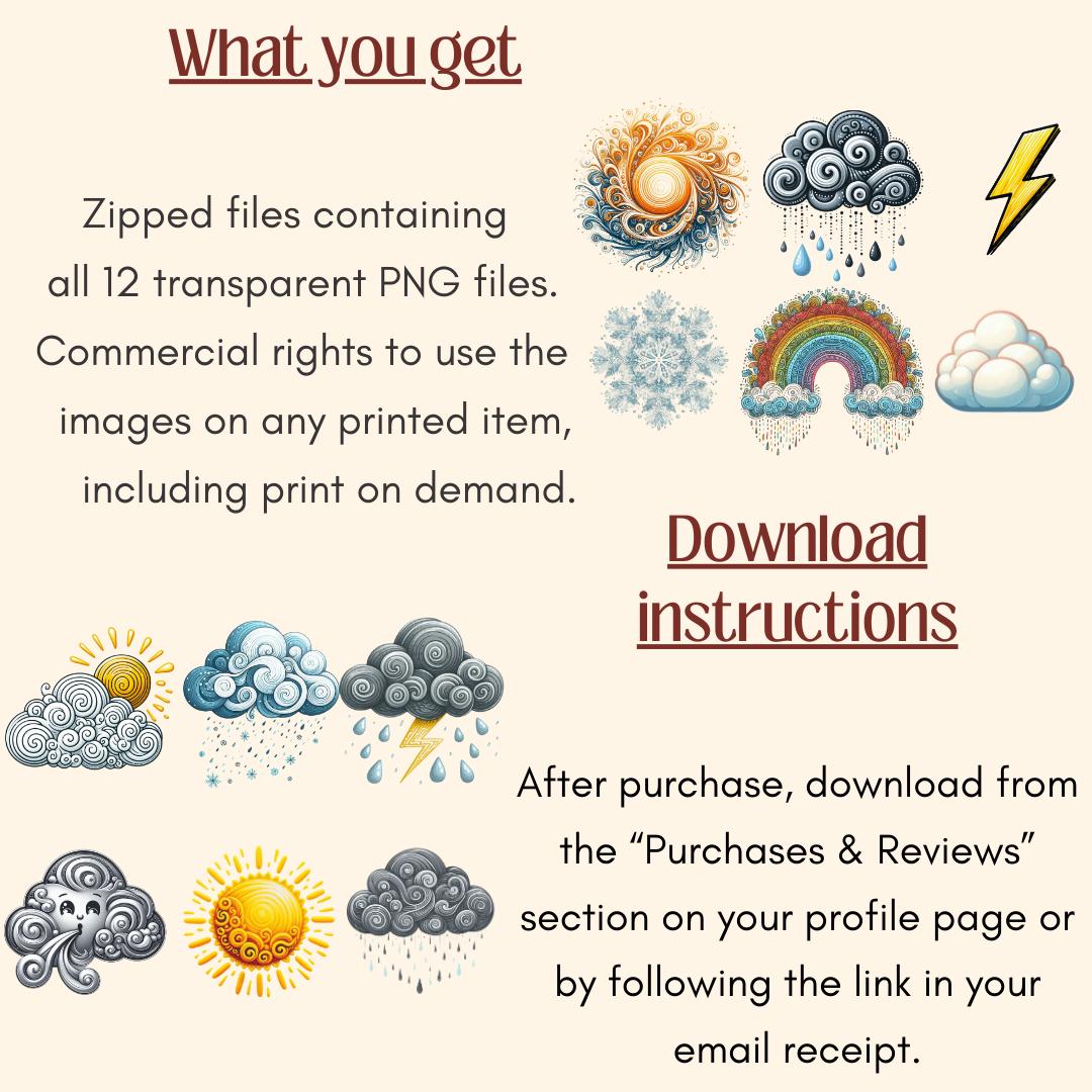 12 Weather Clipart PNG Images - Transparent 300dpi, Suitable for ...