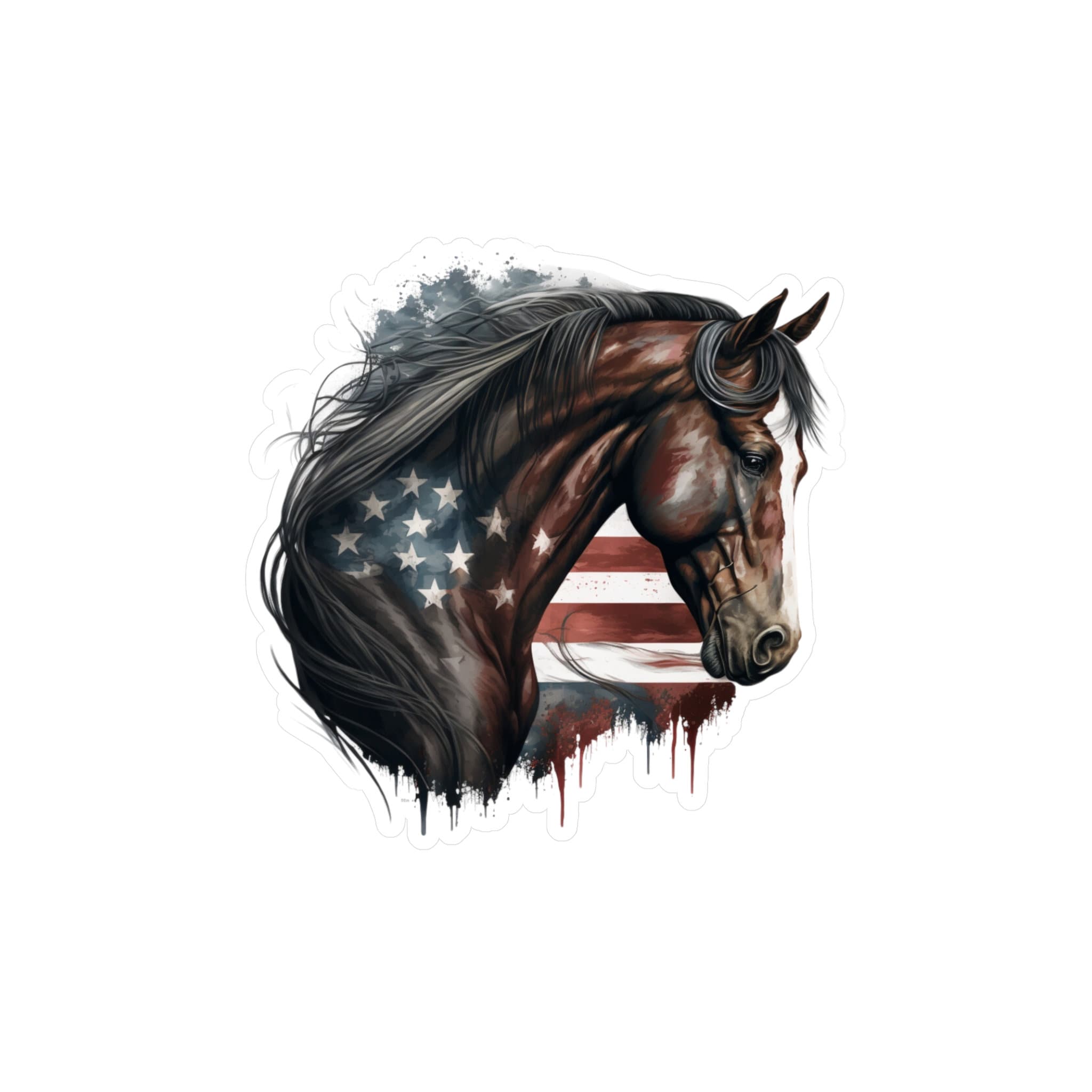 Patriotic Horse American Flag Vinyl Decals - Etsy