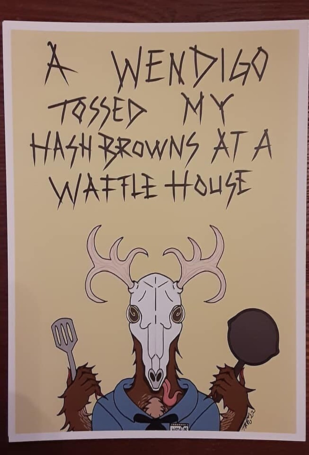 Wendigo Cryptid Humor Physical Print - Etsy