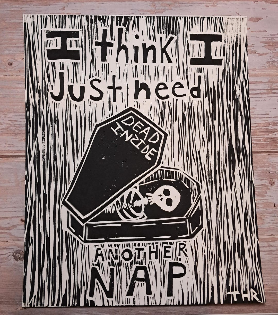 I Just Need Another Nap Lino Block Print 8x10 - Etsy