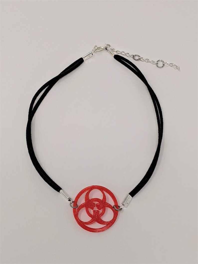 3D Printed Neon Biohazard Choker--post Apocalyptic Mod Choker Necklace ...