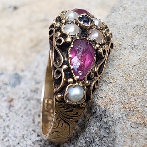 Antique Georgian Pearl, Amethyst and Paste Ring - Etsy Canada