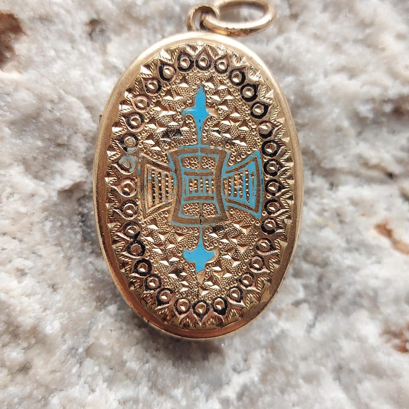 Enamel Locket - Etsy